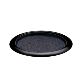 Non-Slip Removable Insert 11 in. Small Round Serving Tray in Black Onyx